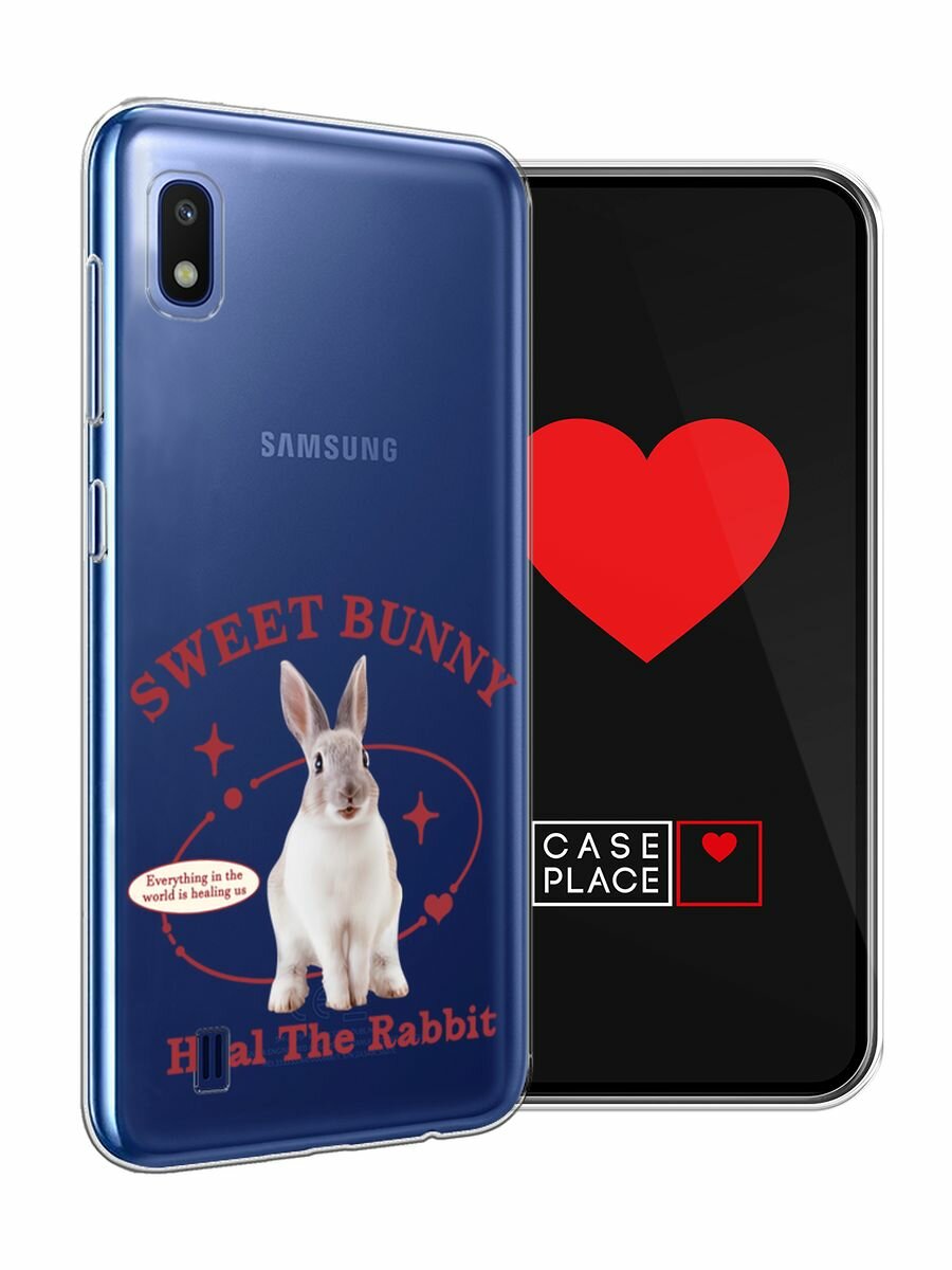 Чехол на Samsung Galaxy A10 / Самсунг Галакси А10 с принтом "Heal the rabbit", прозрачный — фото 1