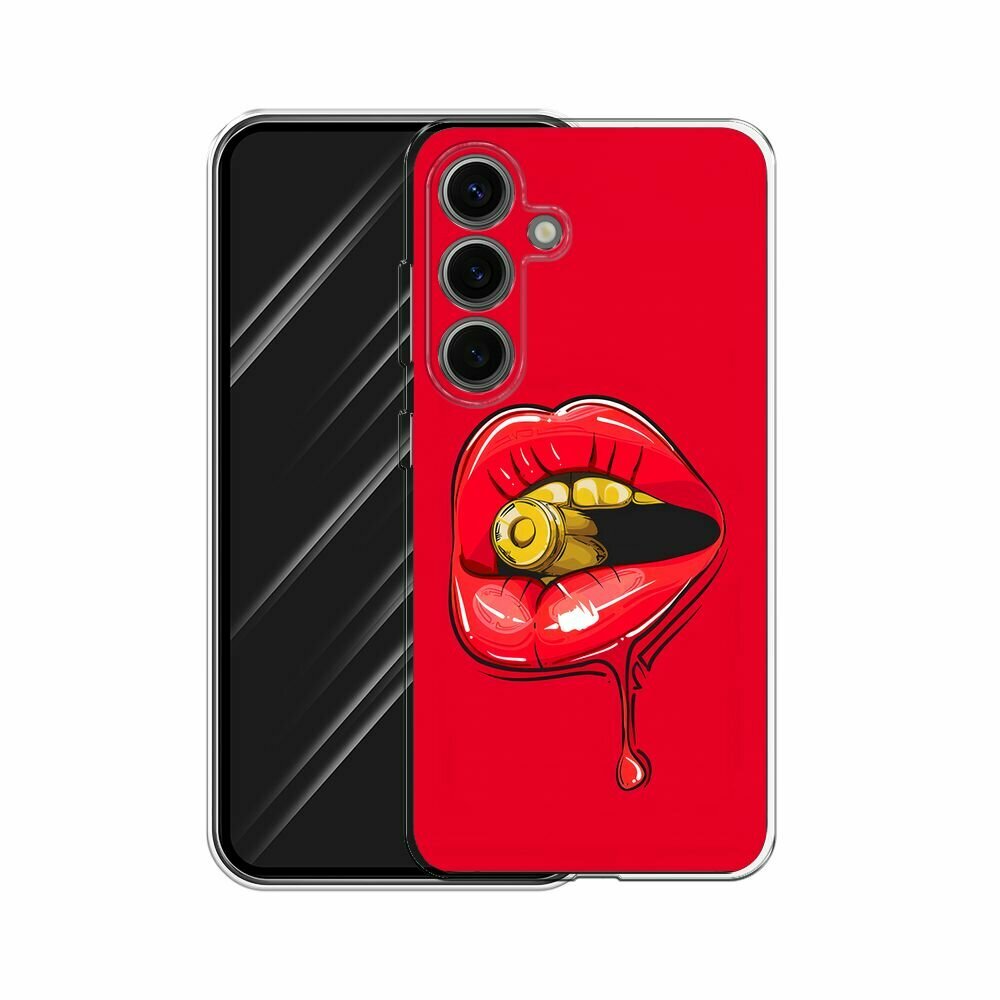 Чехол на Samsung Galaxy S25 / Самсунг S25 с принтом губы и пуля 1 — фото 1