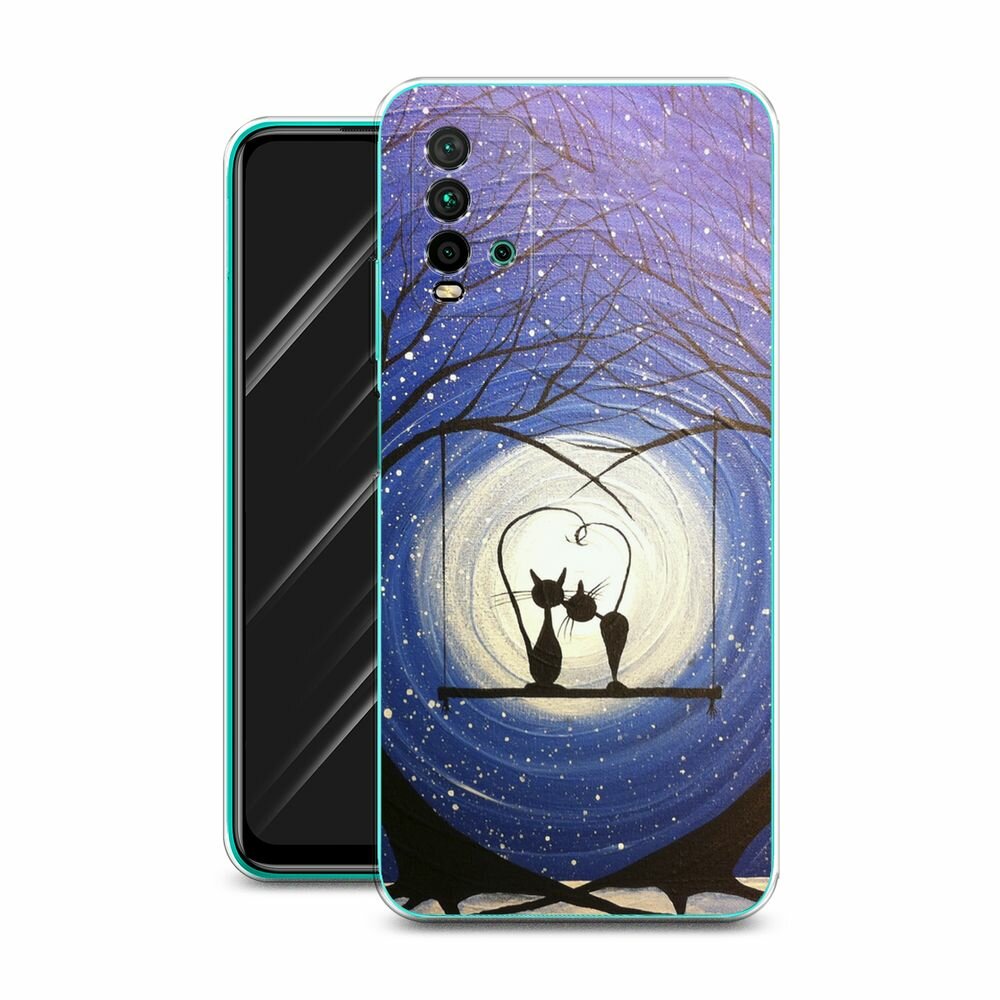 Чехол на Xiaomi Redmi 9T / Сяоми Редми 9Т с принтом Влюбленные котики 10 — фото 1