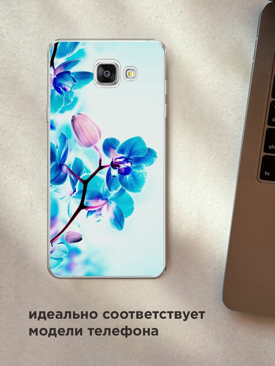 Чехол на Samsung Galaxy A5 2016 / Самсунг Галакси А5 2016 с принтом "Голубая орхидея" — фото 1