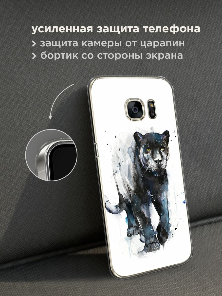Чехол на Samsung Galaxy S7 / Самсунг Галакси С 7 с принтом "Пантера арт 3" — фото 1