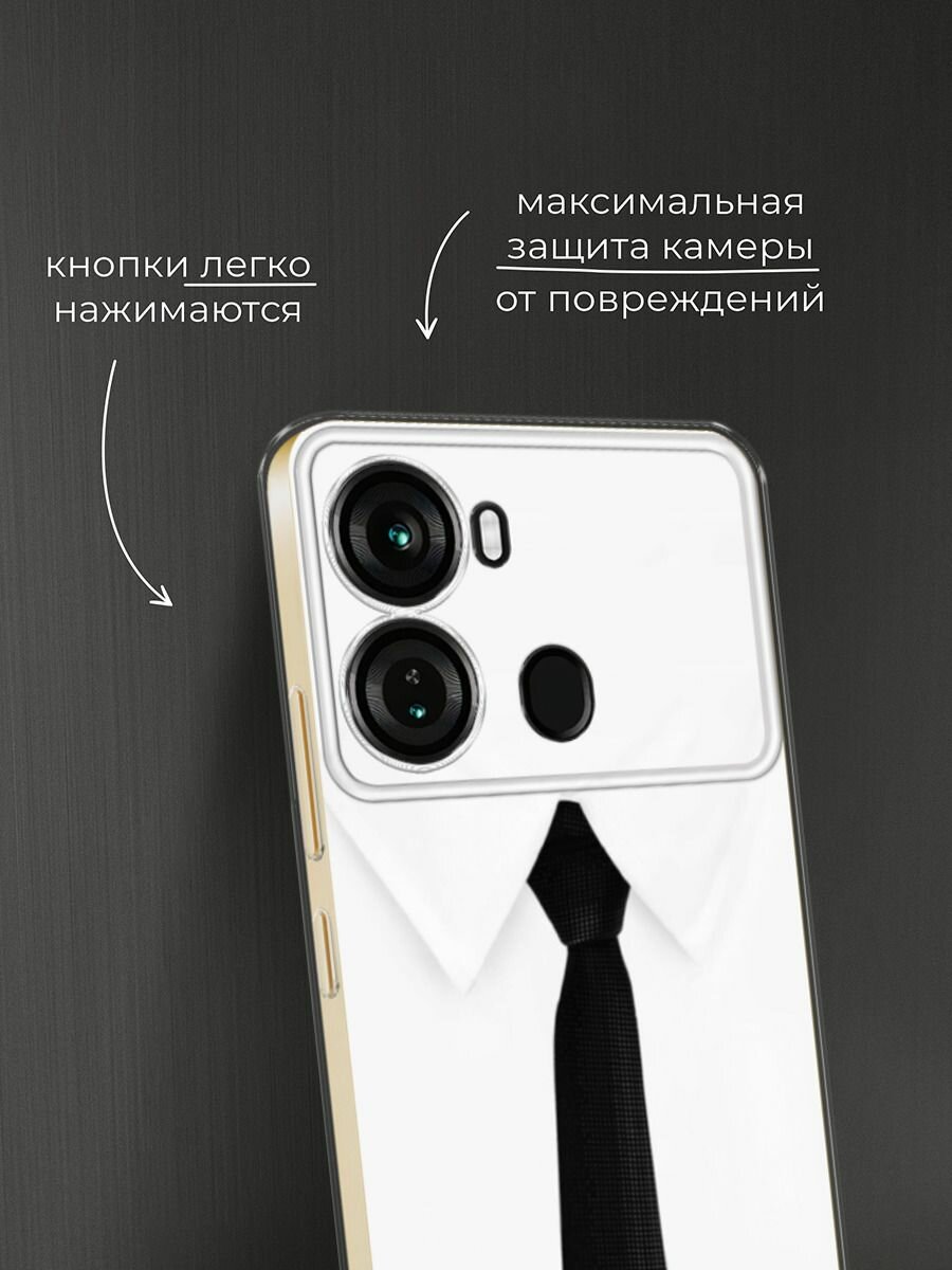 Силиконовый чехол на Itel P40 / Ител P40 с принтом "Галстук" — фото 1