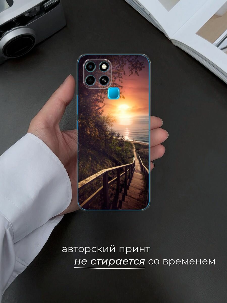 Чехол на Infinix Smart 6 / Инфиникс Смарт 6 с принтом "Мост у воды" — фото 1