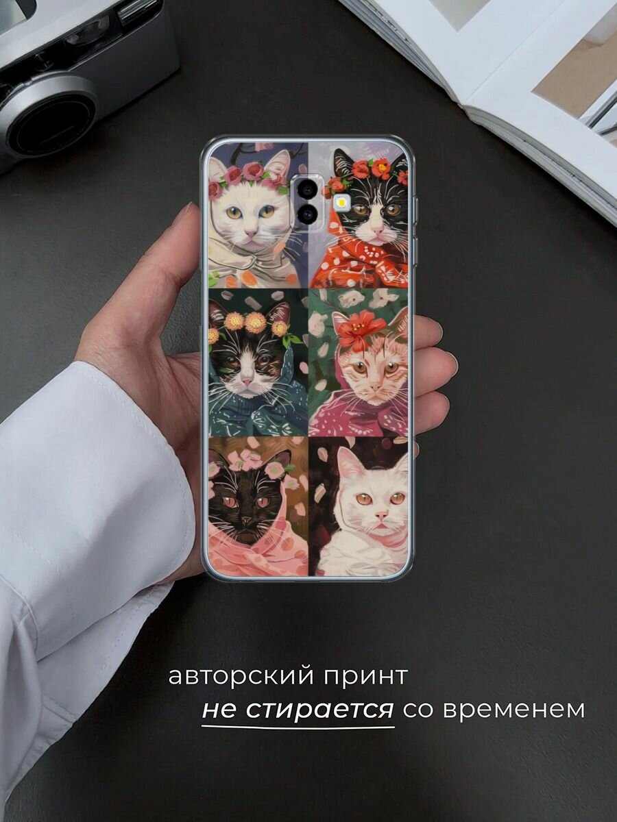 Чехол на Samsung Galaxy J6 + / Самсунг Галакси J6 Плюс 2018 с принтом "Котобабушки" — фото 1