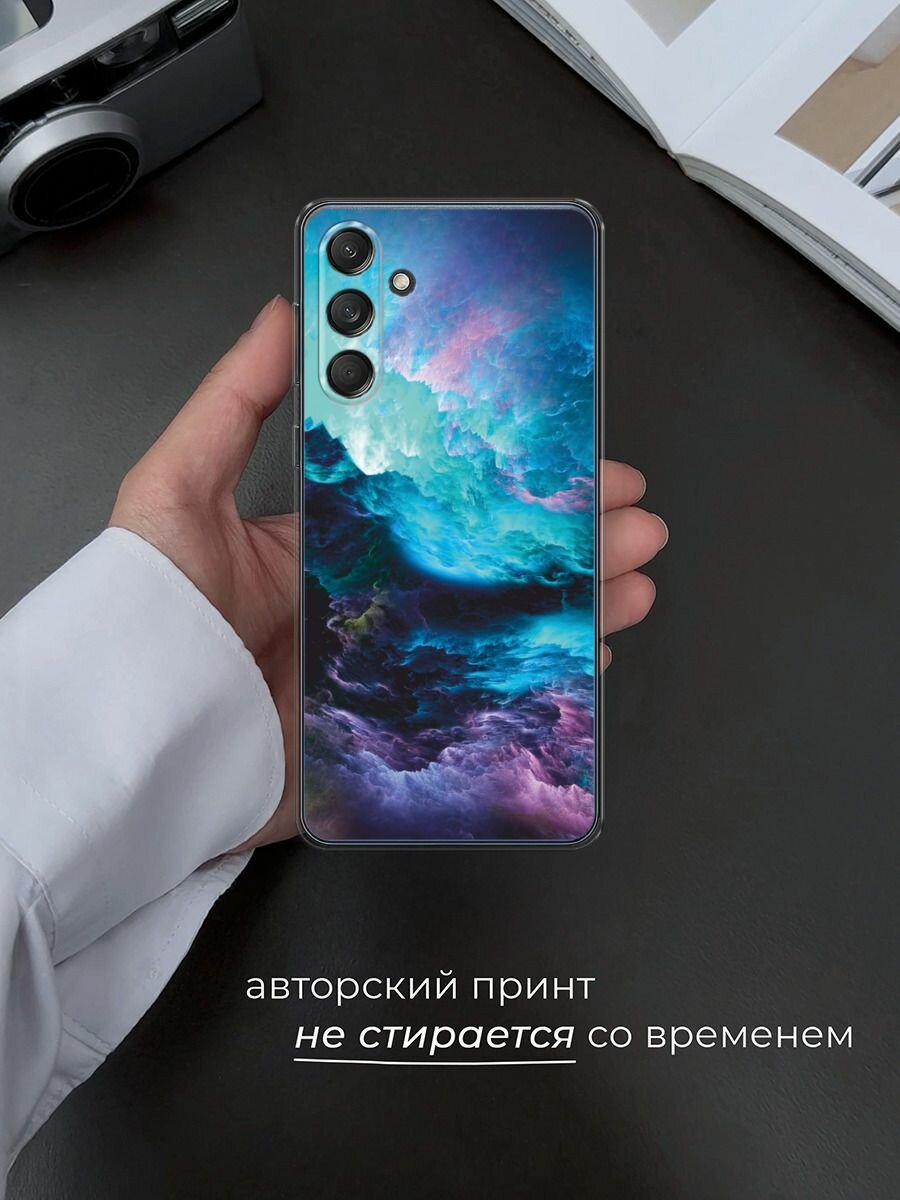Чехол на Samsung Galaxy M55 / Самсунг M55 с принтом "Бирюзовое небо" — фото 1