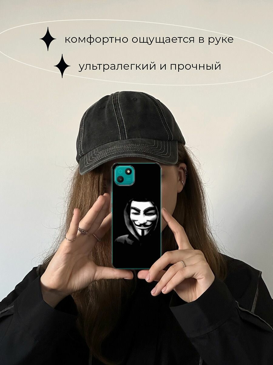 Силиконовый чехол на Wiko T10 / Вико Т10 с принтом "Анонимус" — фото 1