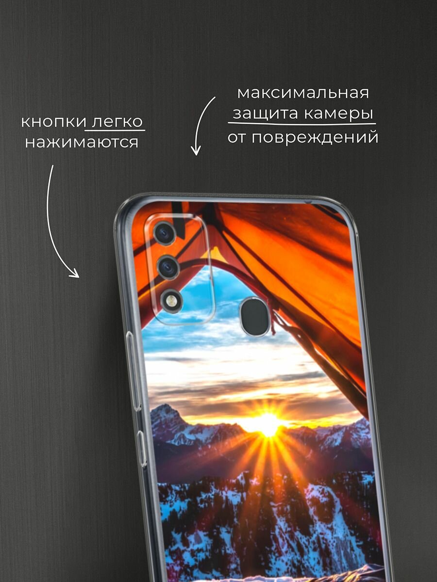 Силиконовый чехол на Itel A48 / Ител А48 с принтом "Горы 7" — фото 1