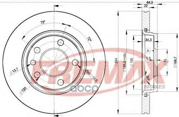 Диск тормозной задний! VW Multivan/T4 2.0/3.2/1.9TDi-3.0TDi 03> FREMAX арт. BD3021