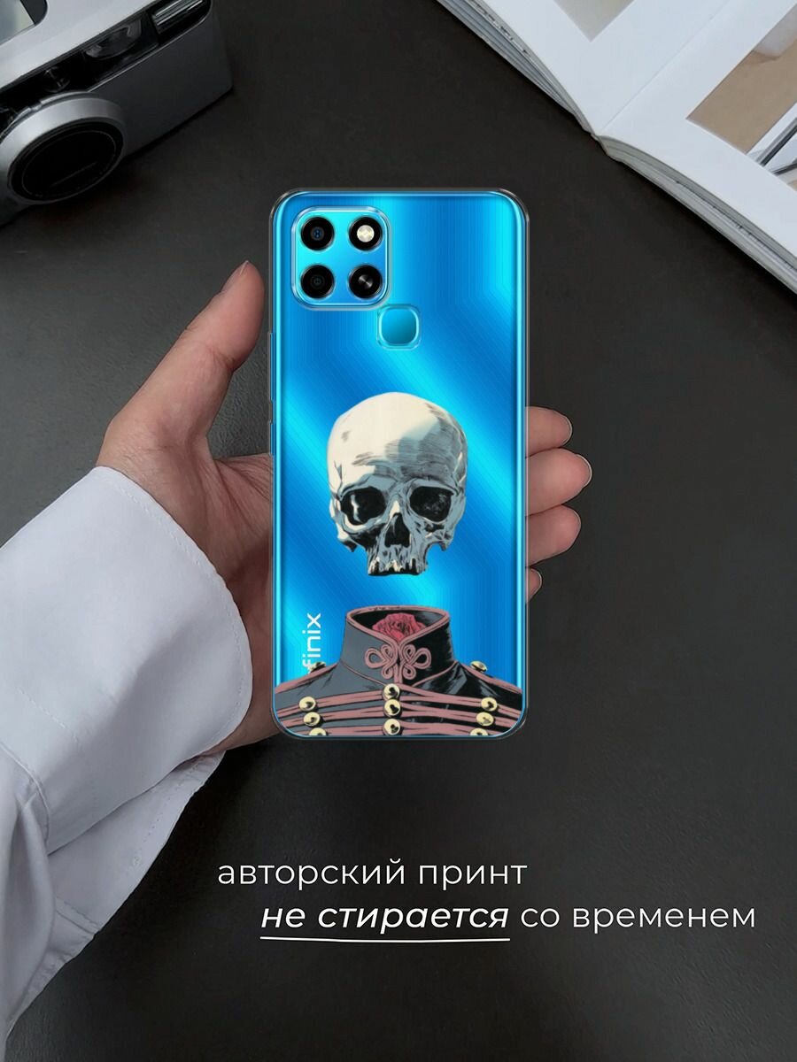 Чехол на Infinix Smart 6 / Инфиникс Смарт 6 с принтом "Гусар", прозрачный — фото 1