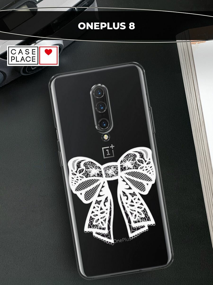Чехол на OnePlus 8 / ВанПлас 8 с принтом "Черно-белый бант 2"