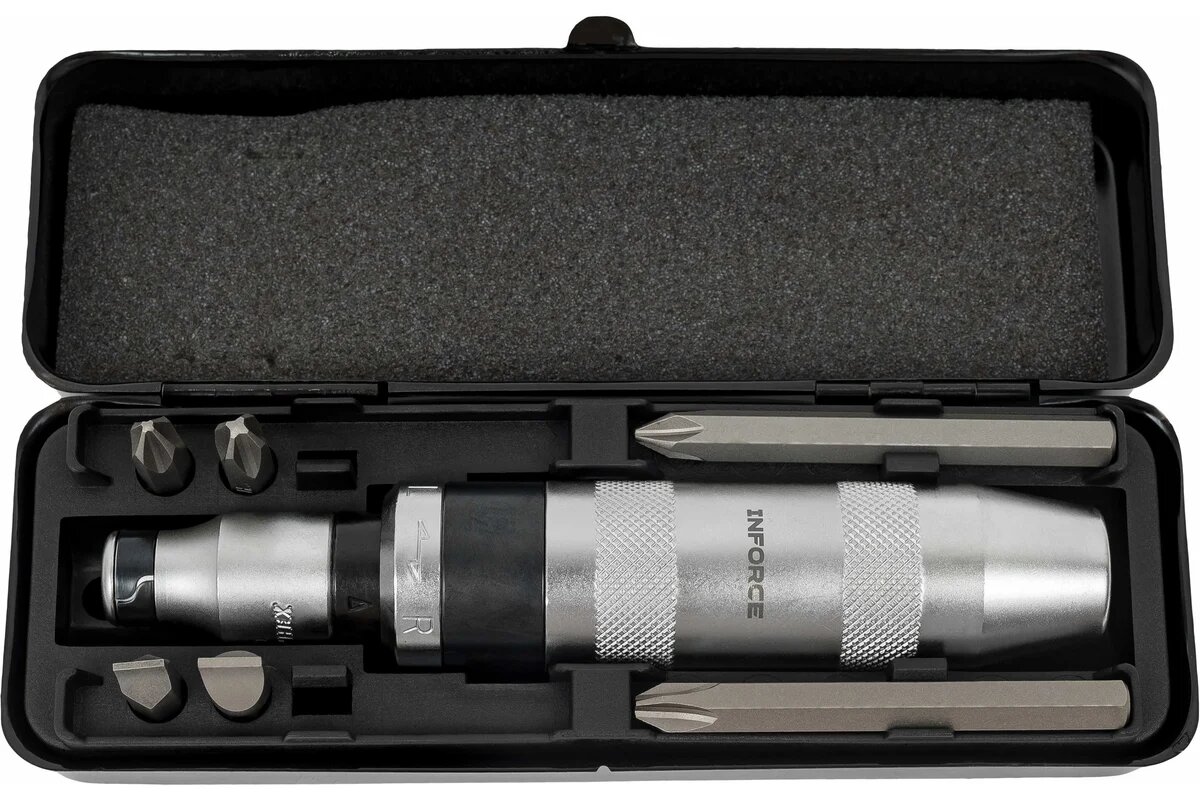 Inforce 06-09-96 Ударная отвертка с битами в комплекте для сборочных работ