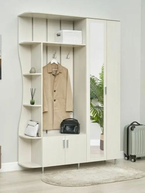 Прихожая Мебельная Фабрика Рай "Лика №1", с зеркалом, МДФ, ЛДСП 1500мм х2150мм х370 мм.