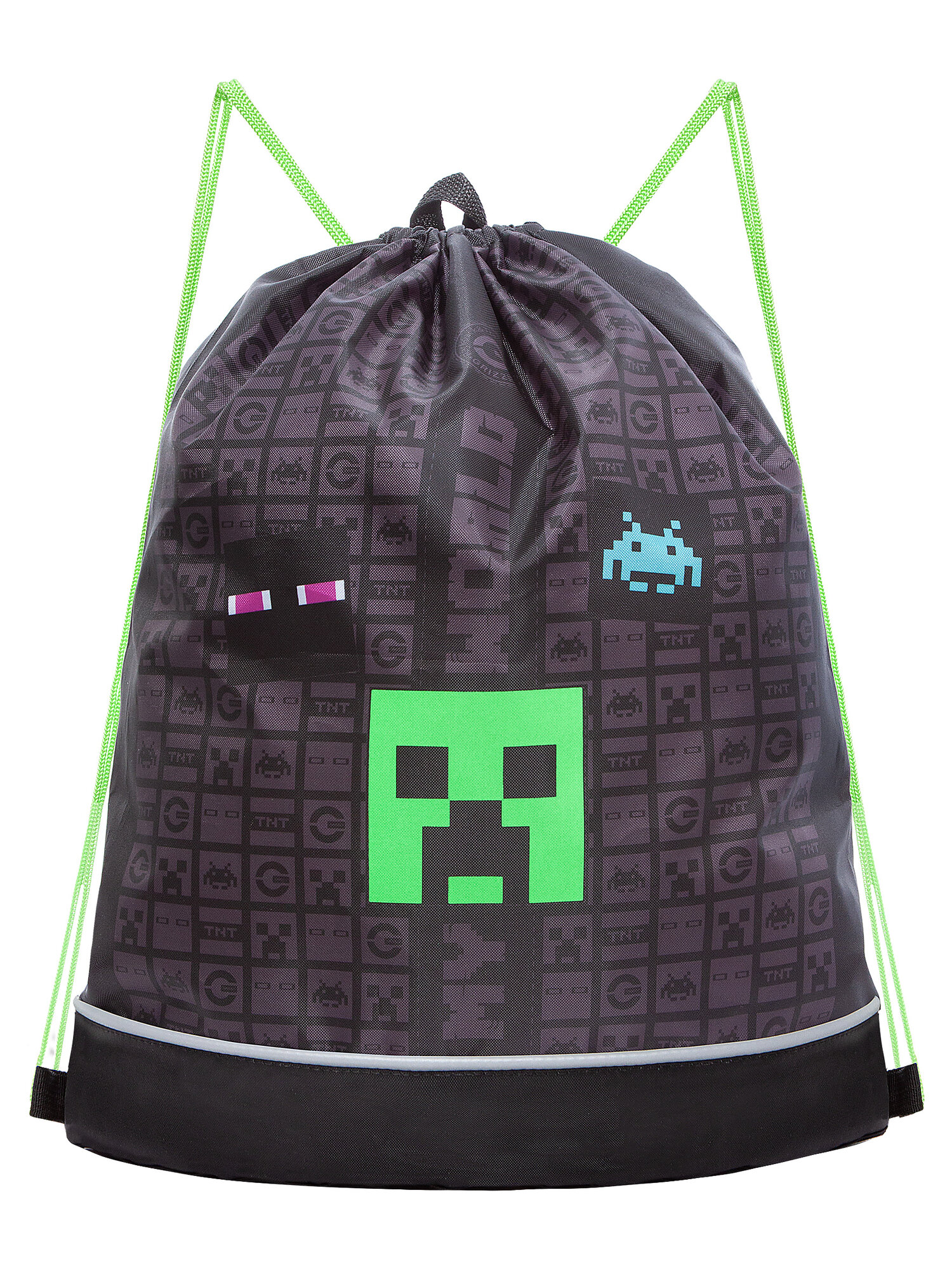 Мешок для обуви GRIZZLY с одним отделением, с боковым карманом, укрепленным дном, для школы, для мальчика OM-51-119/1