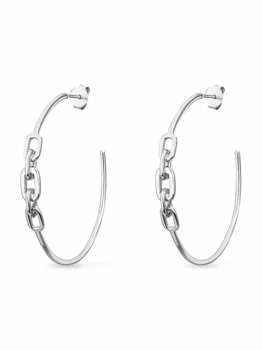 Серьги конго, серебро, 925 проба