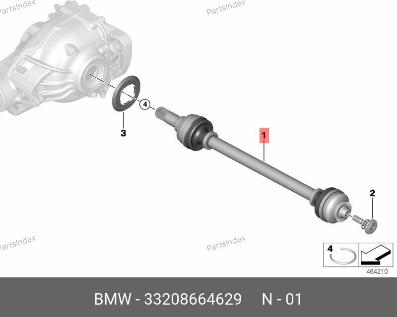 Привод задний левый, BMW 33208664629