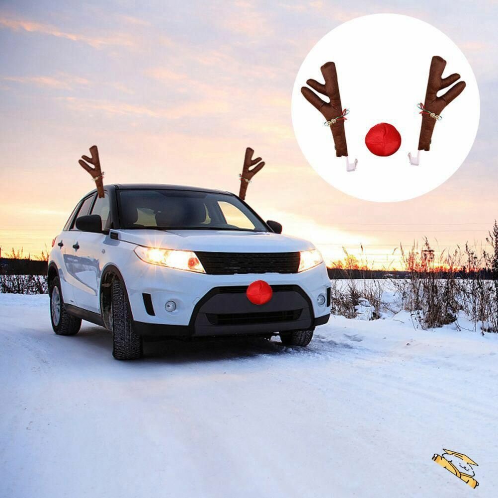 Автомобильные рождественские украшения из оленьих рогов