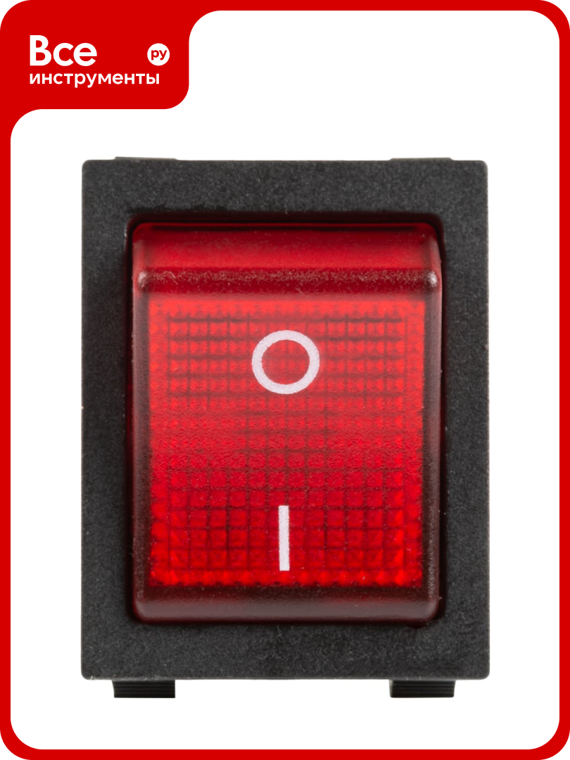 Клавишный выключатель REXANT 250v 30а (4с) on-off красный с подсветкой