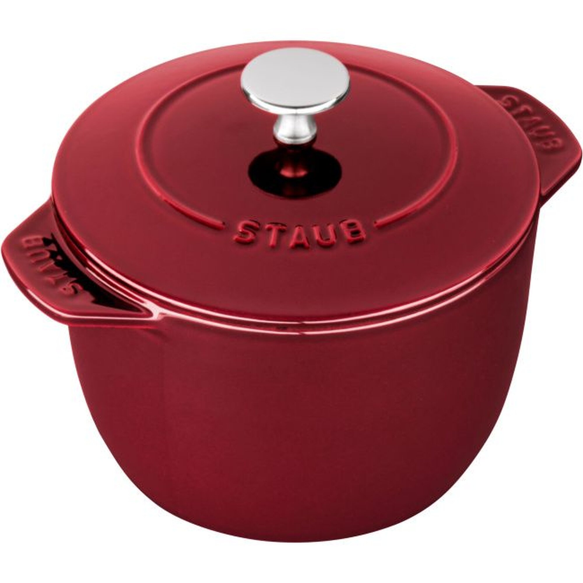 Кастрюля с крышкой STAUB Cocotte, чугунная, диаметр 20 см, цвет бордовый, 40501-464-0