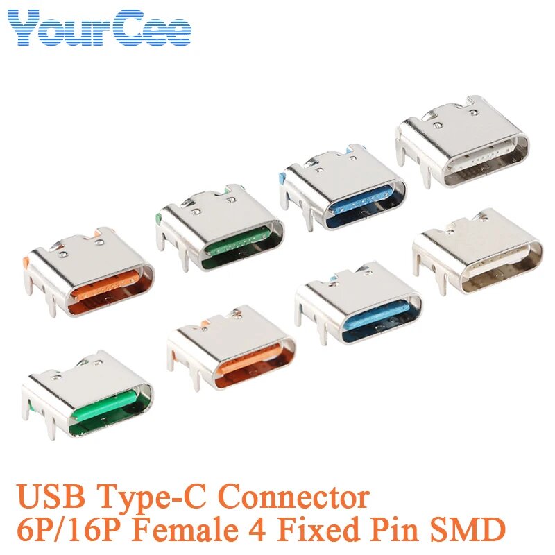 USB Type-C гнездо 16P White
