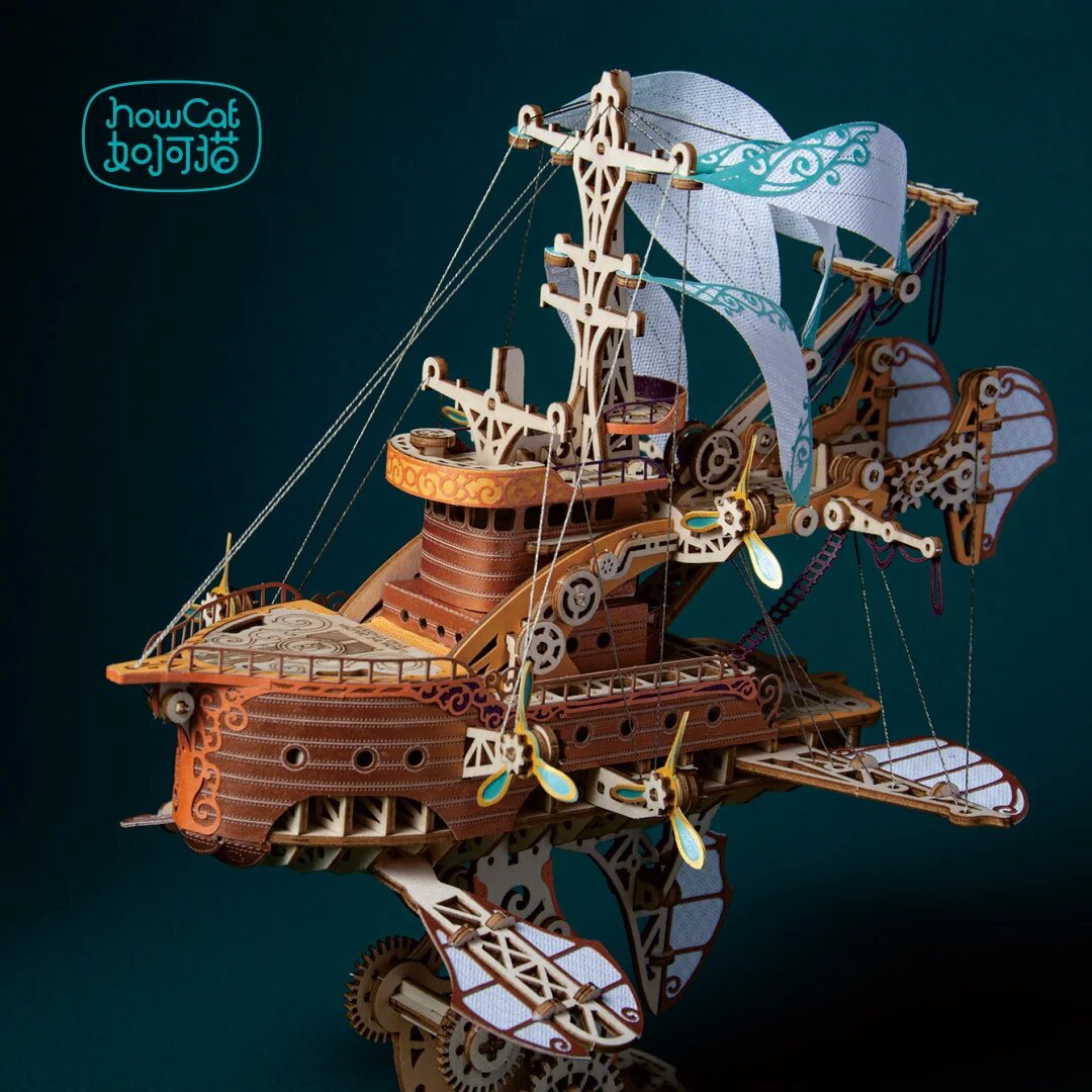Деревянный 3D пазл "Космический корабль" METAL OCEAN