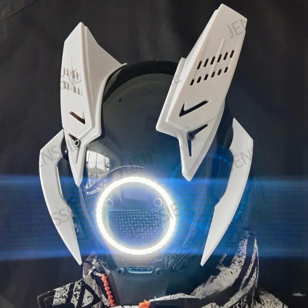 Маска киберпанка для косплея, прохладный черный шлем женщины, мужчины