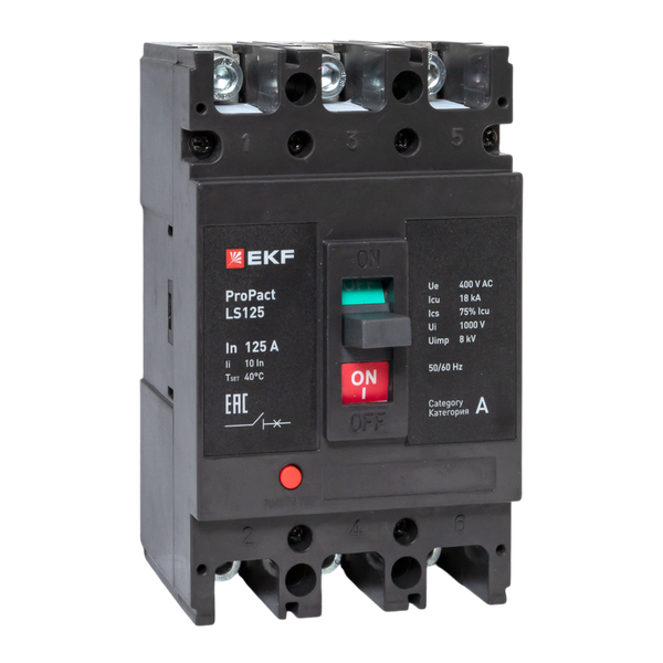 Выключатель автоматический 3п 125А 18кА LS125 ProPact EKF mccb-125-18-3-125-ls-2 шт