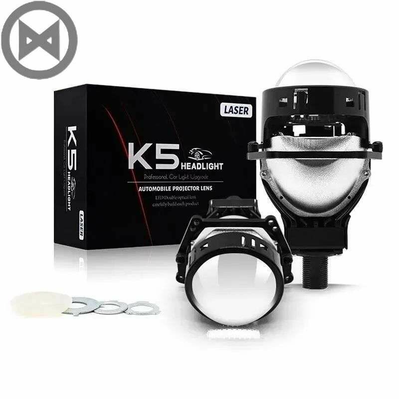 Фара автомобильная, Светодиодная, 2 шт, арт. K5 супер лазер, 3 дюйма, Bi led модули в фары автомобиля с простой установкой 55W/65W/12V / В комплекте 2 шт.