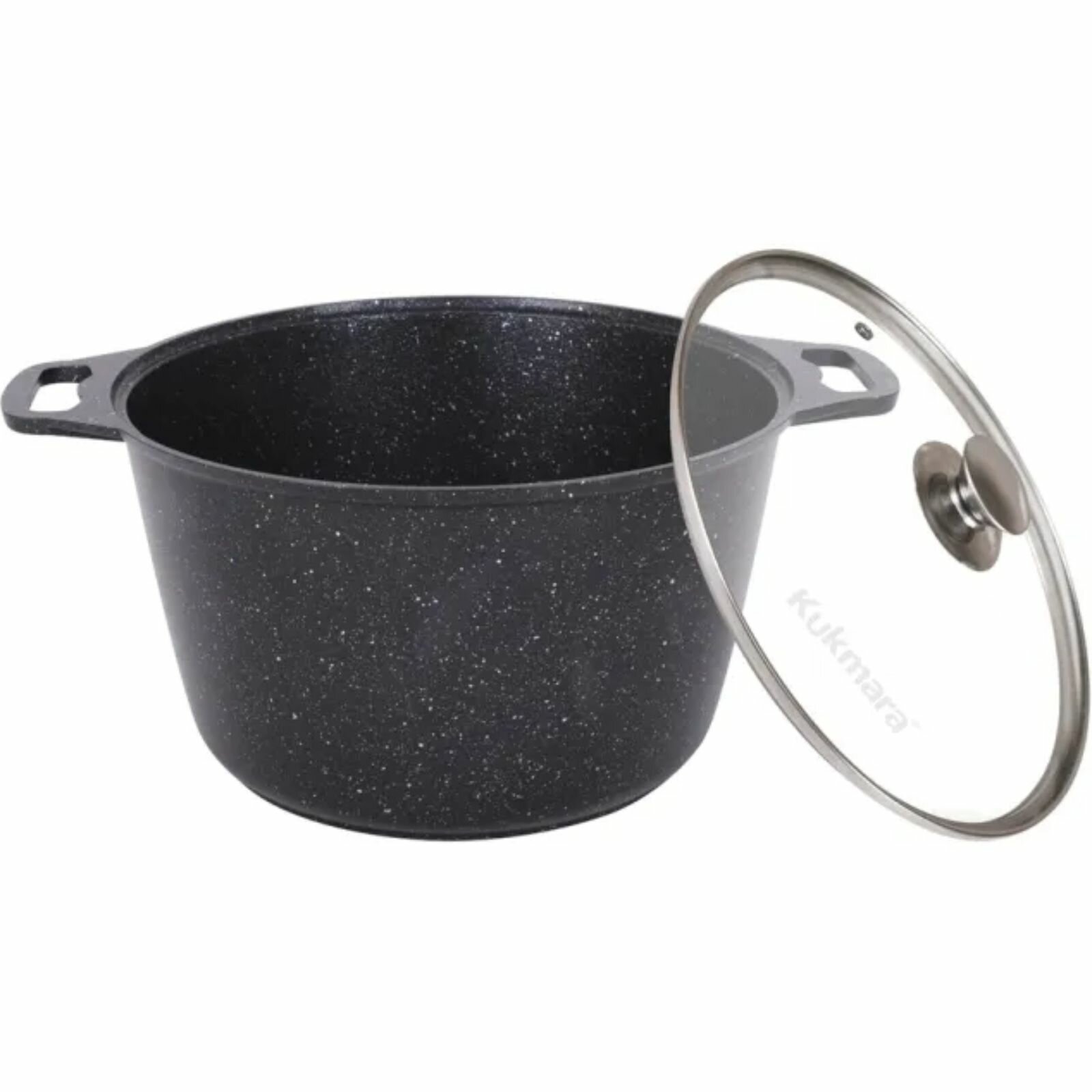 Казан-Кастрюля 8,5л d300 h164 АП-Темный Мрамор Ст/Кр Ровное Дно Цв/Уп Kukmara КМТ852А