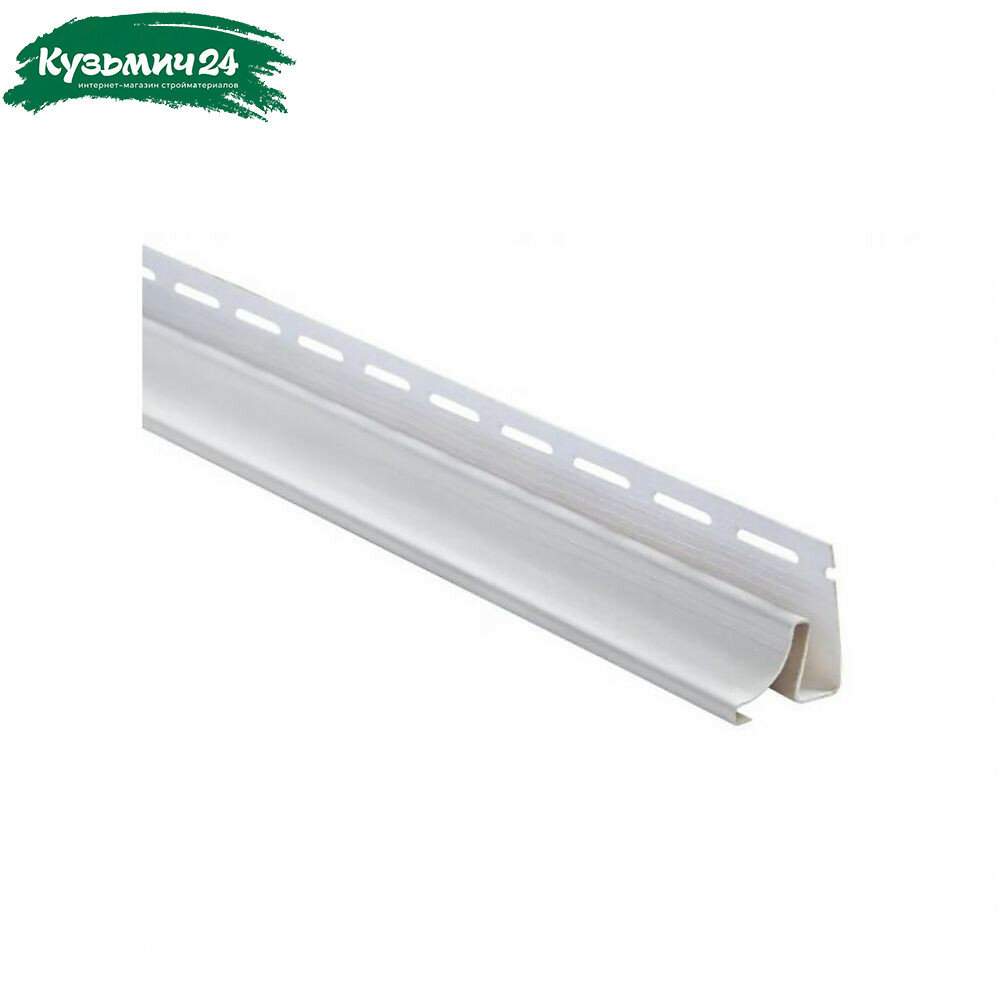Планка окантовочная для сайдинга, белая, гладкая, длина 3000 мм, 1 шт