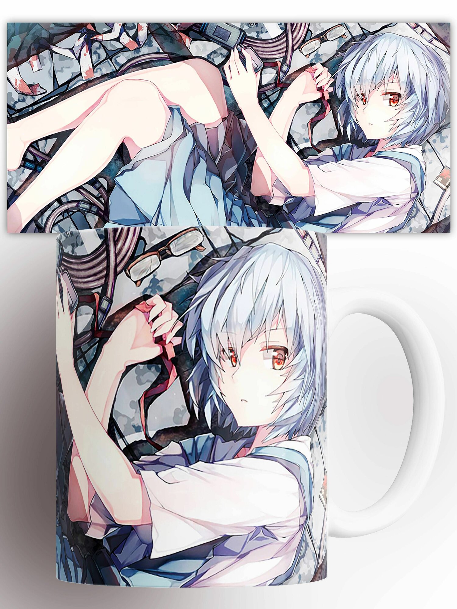 Кружка аниме Евангелион Рей Аянами Evangelion 330 мл