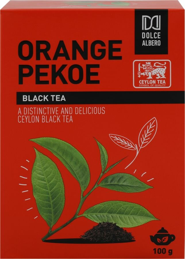 Чай черный DOLCE ALBERO Orange Pekoe, листовой, 100г