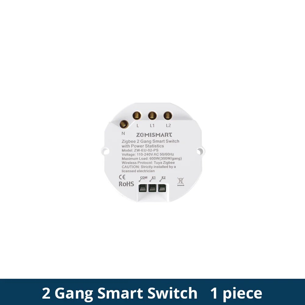 Zemismart 2-Gang Zigbee Мини-модуль со статистикой мощности 1 Pcs