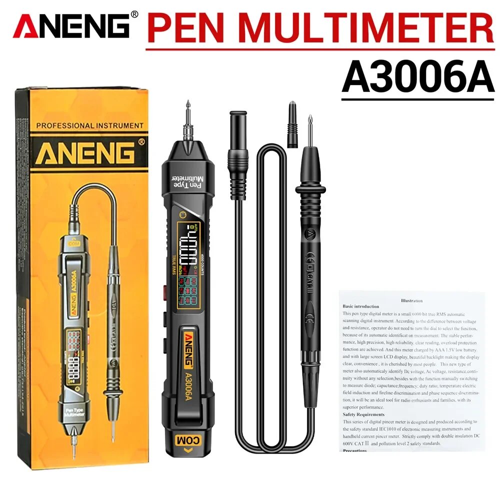 ANENG A3006A Мультиметр-тестер, черный