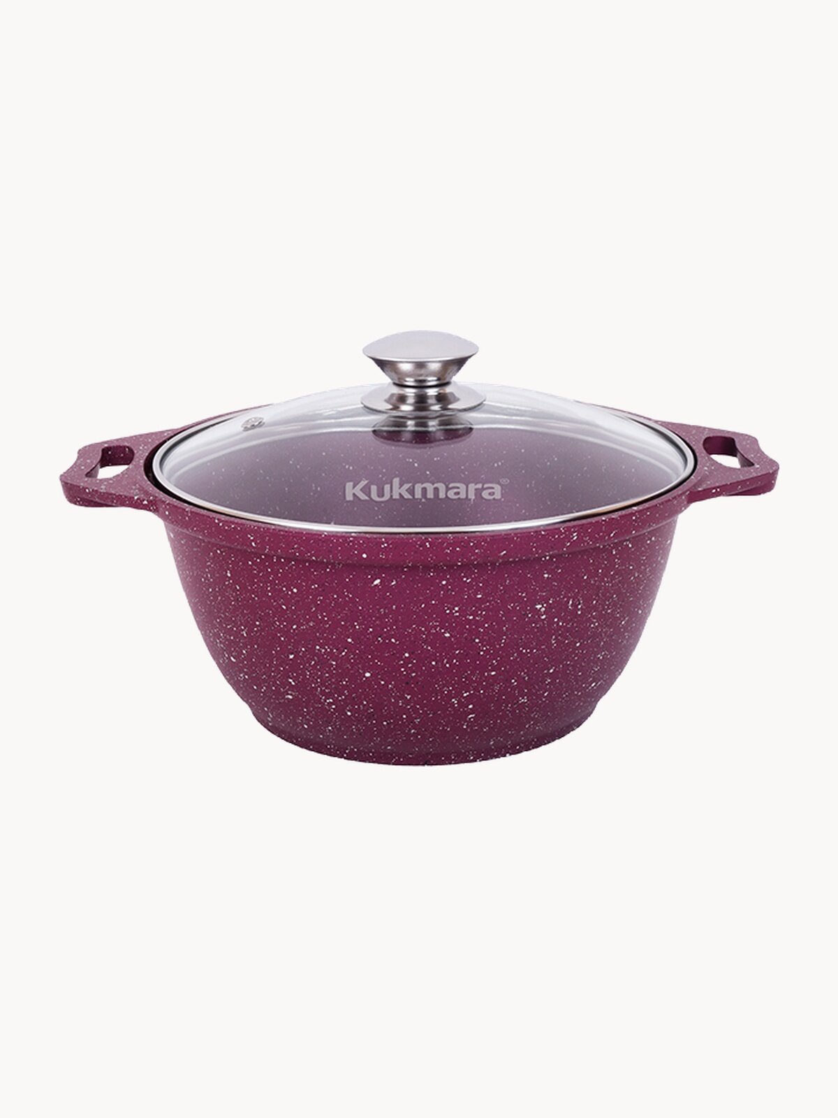 Кастрюля антипригарная 2 л со стеклянной крышкой Trendy style mystery KUKMARA
