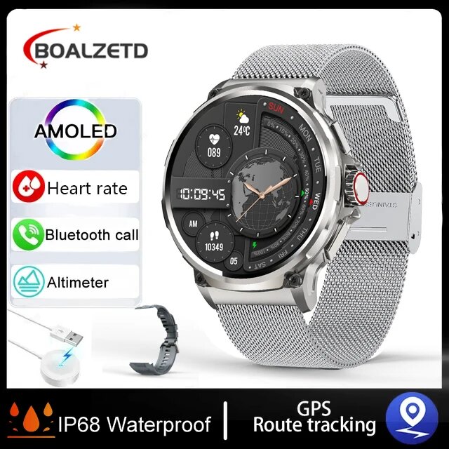 Smartwatch BOALZETD, AMOLED, Серый, Sliver mesh