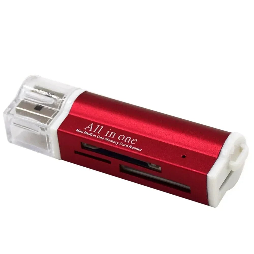 USB-адаптер для чтения карт памяти 4 в 1, Micro SD/T-Flash/M2/MS/SD/MMC/MS Pro Duo для Flash Красный