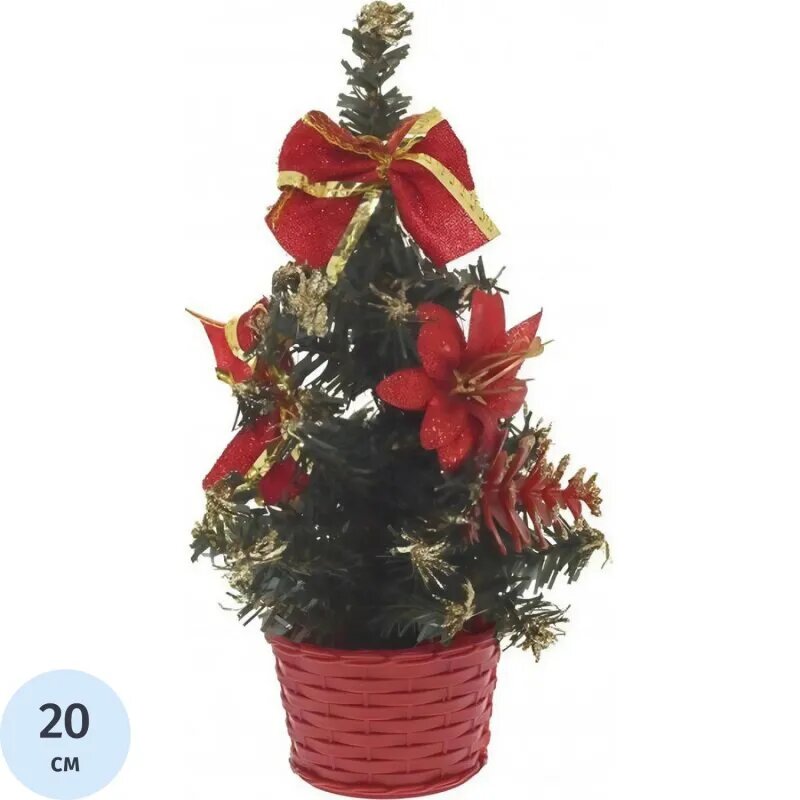 Елка настольная, с декором, красный L12 W12 H20 см 237274 Remeco Collection 1576989