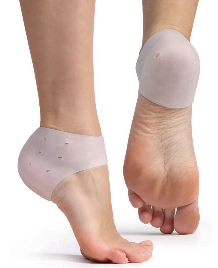 Силиконовый Напяточник от мозолей, защита пятки для заживления трещин, цена за 2 пары