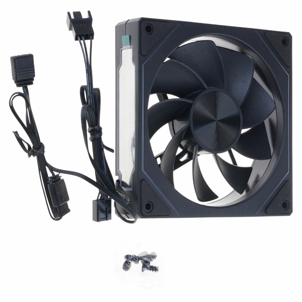 Вентилятор для ПК ARGB 12см реверс/прямой, Черный - Обратный ход