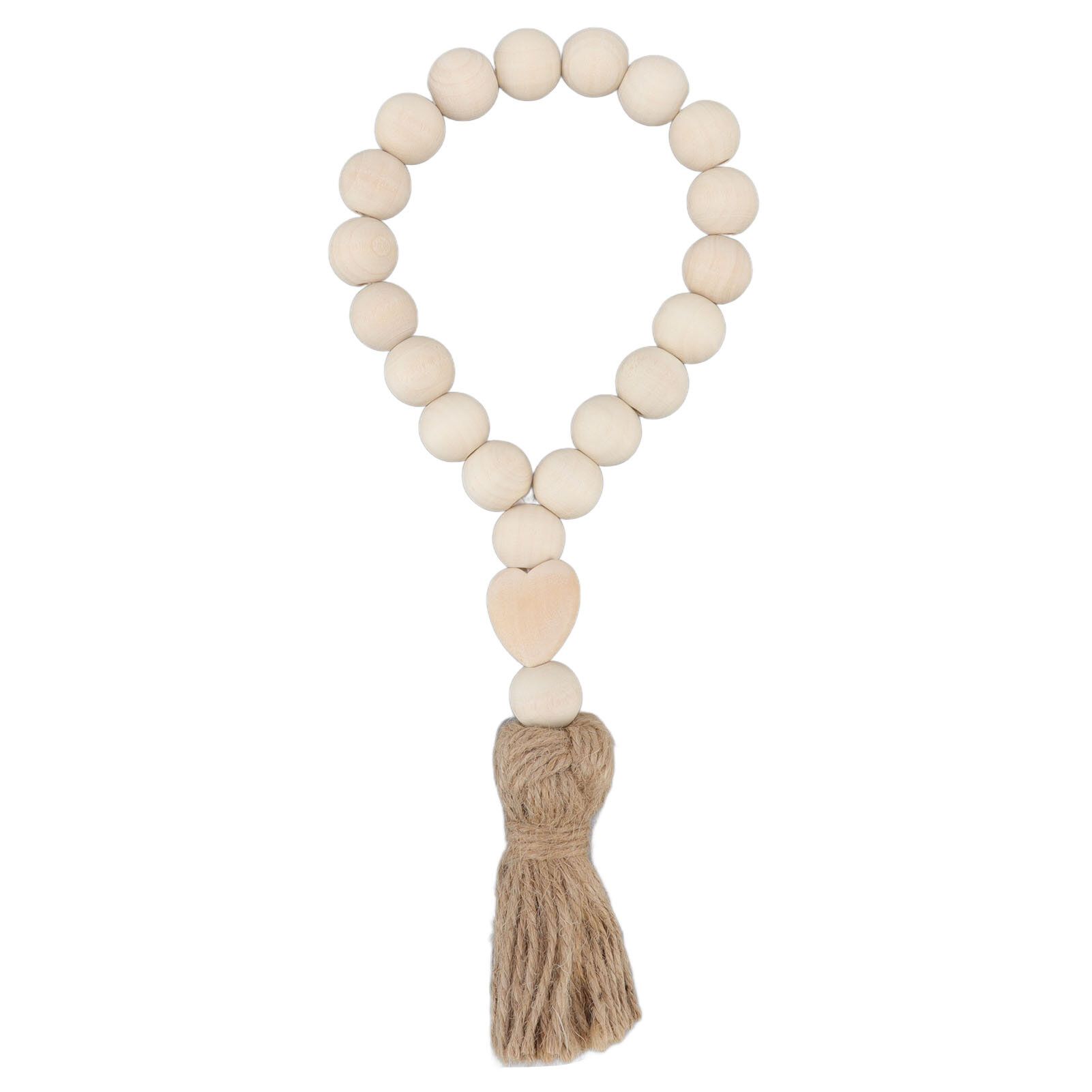 Гирлянда из деревянных бусин в деревенском доме с кисточками, натуральные многофункциональные бусины ручной работы своими руками для деревенского декора в стиле бохо, домашний декор в лесном деревенском стиле