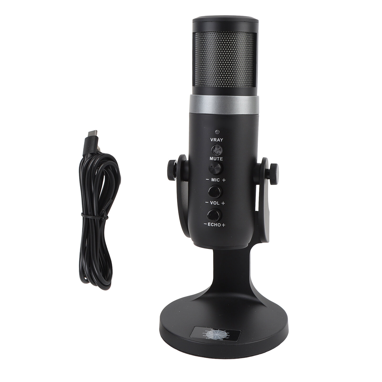 USB Gaming Microphone RGB Light Type C Port Aluminum Alloy Live Streaming Condenser for PC Laptop Phone Tablet