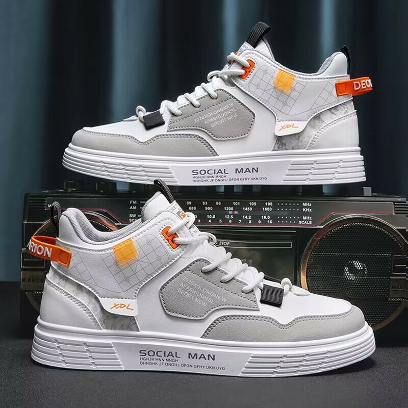 Мужские весенние низкие повседневные кеды, скейтерские туфли, белые кеды, спортивная обувь больших размеров (39-48)