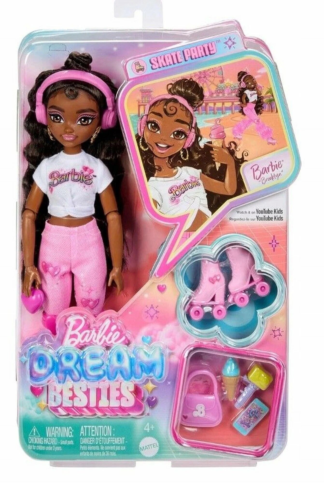 Кукла Mattel Barbie Dream Besties - Кукла Бруклин на роликовых коньках - Барби JFX97