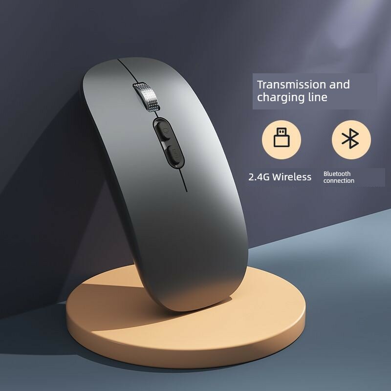 Беспроводная мышь Bluetooth, перезаряжаемая, бесшумная, двухрежимная, для игр, офиса, ноутбука, настольного компьютера,