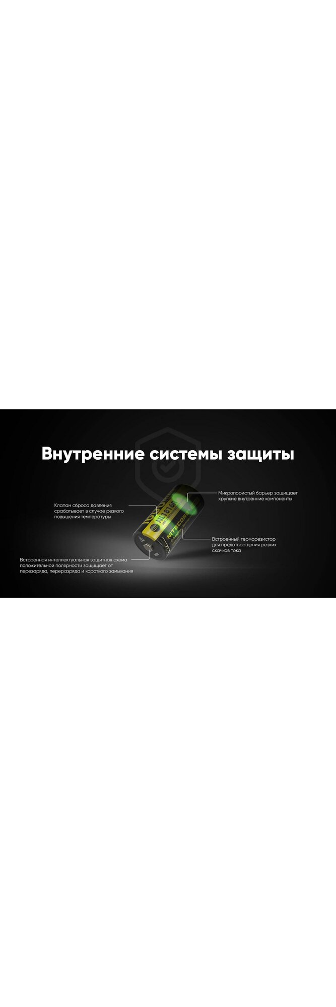 Аккумулятор Nitecore NL1816R — фото 1
