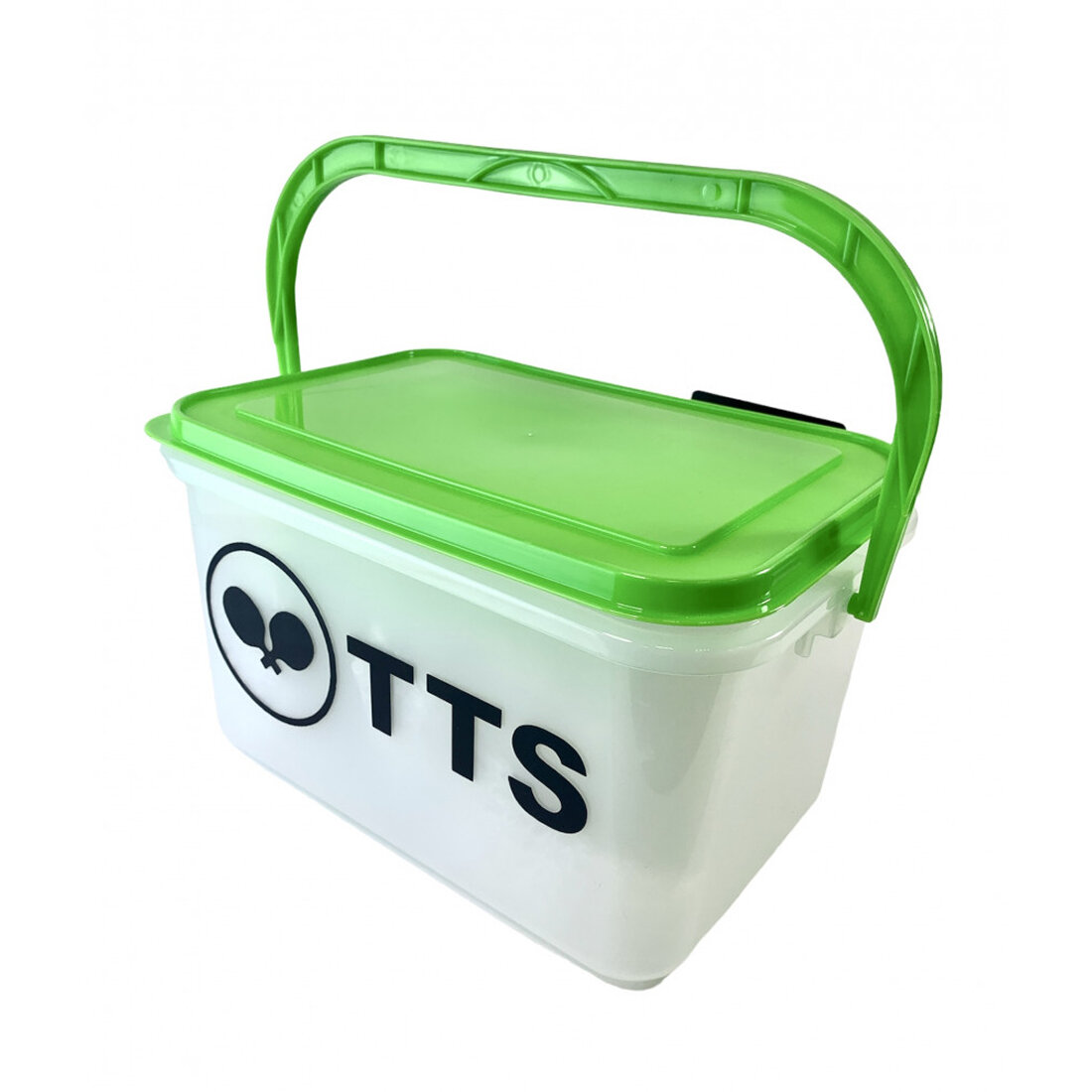 Корзина для мячей TTS Коробка с крышкой на кронштейне для 150 мячей, White/Green