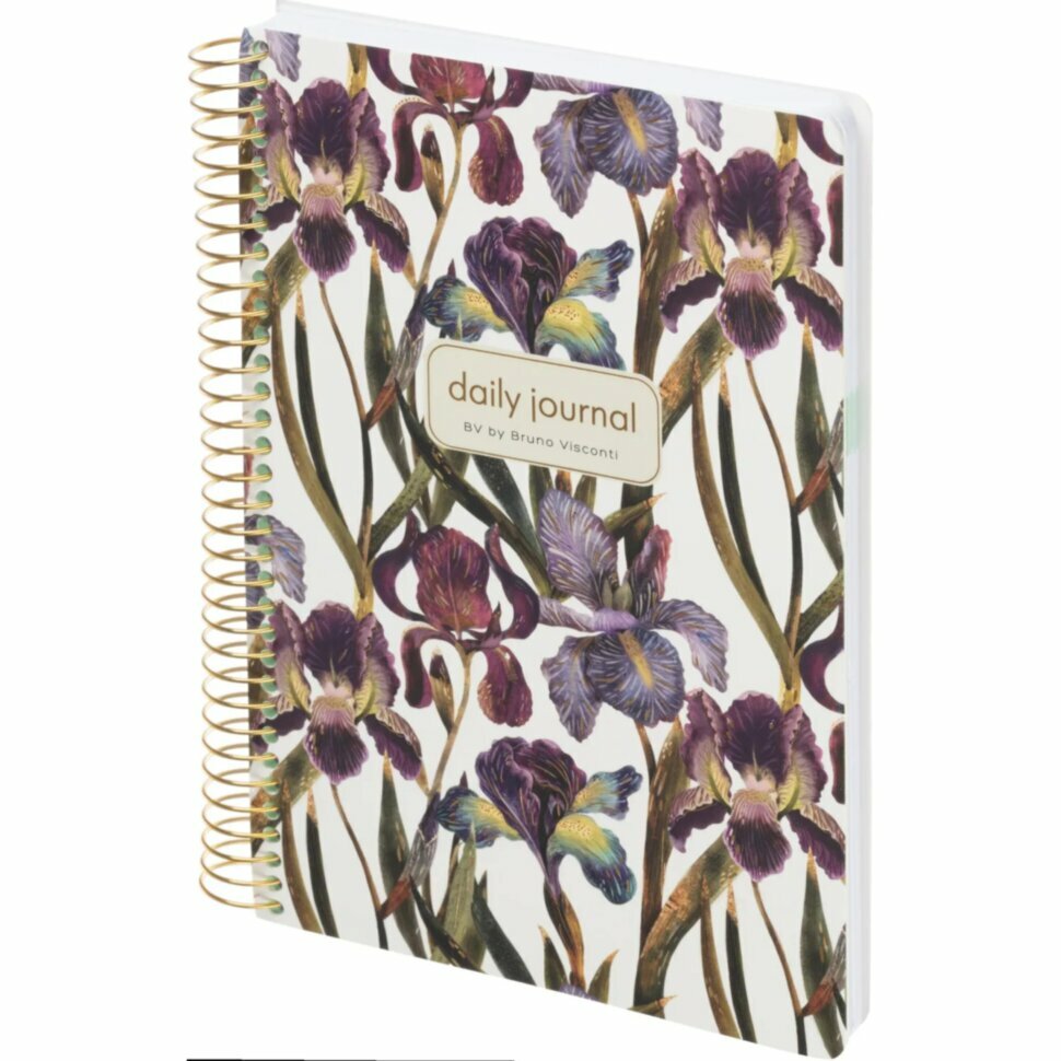 Ежедневник недатированный CUTE DIARY А5, BV,136, ирисы, зол. греб, 3-701/15, 2395954