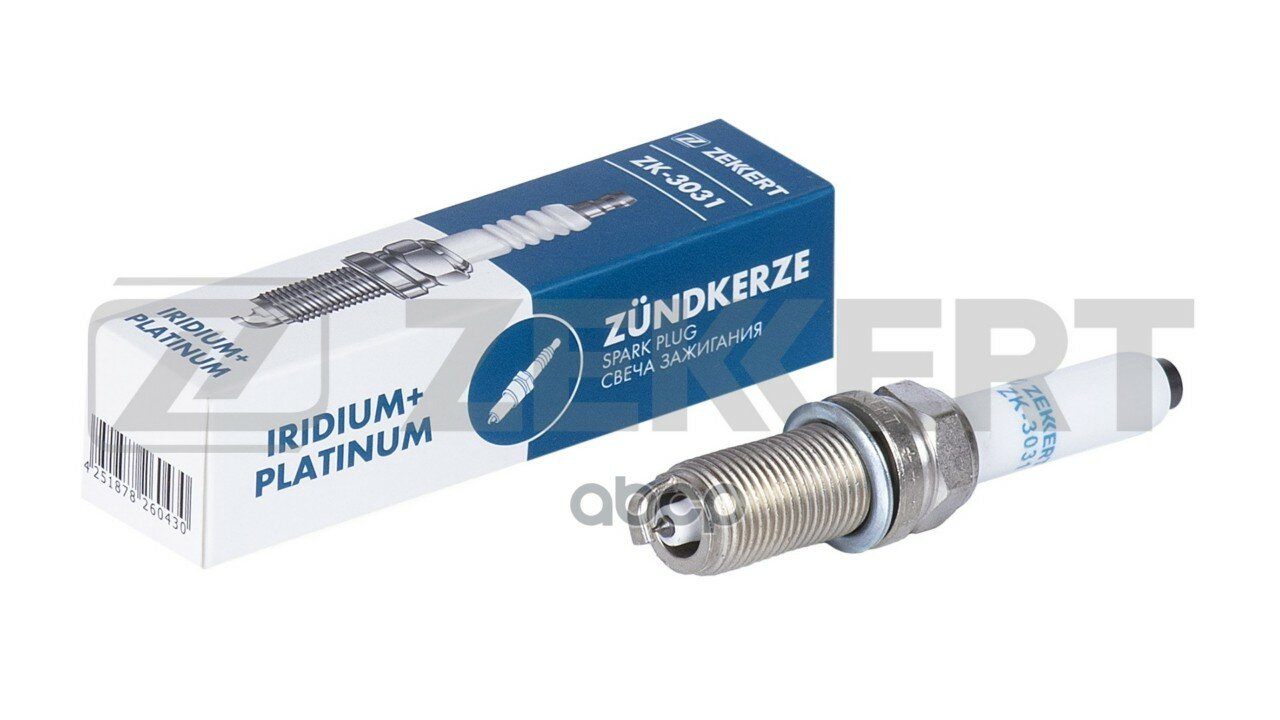 Свеча зажигания (Iridium+Platinum аналог NGK 94833 цена за 1 шт.) VW Polo V VI 14- Passat VIII 14 Zekkert арт. zk-3031