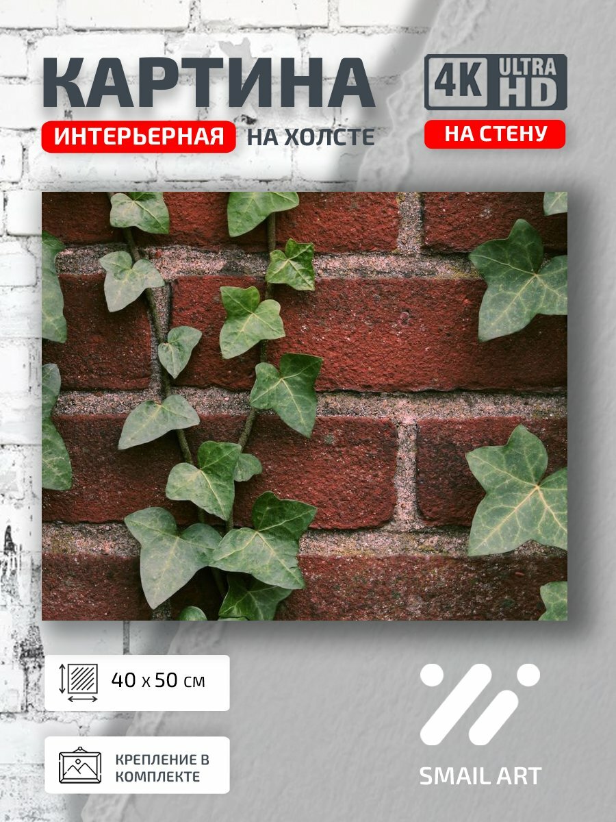 Картина на холсте интерьерная 40 на 50 на стену Листья Landscape для спальни пейзаж декор