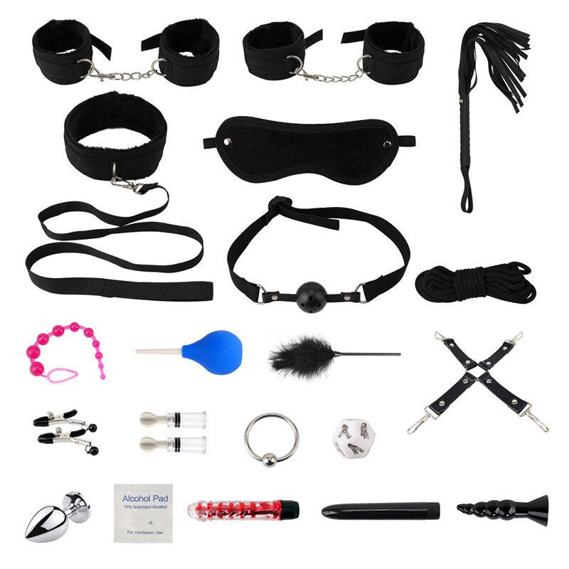 Эротический набор SM из 20 предметов, чистящая клизма, тренировочные игрушки для пары, бондаж,